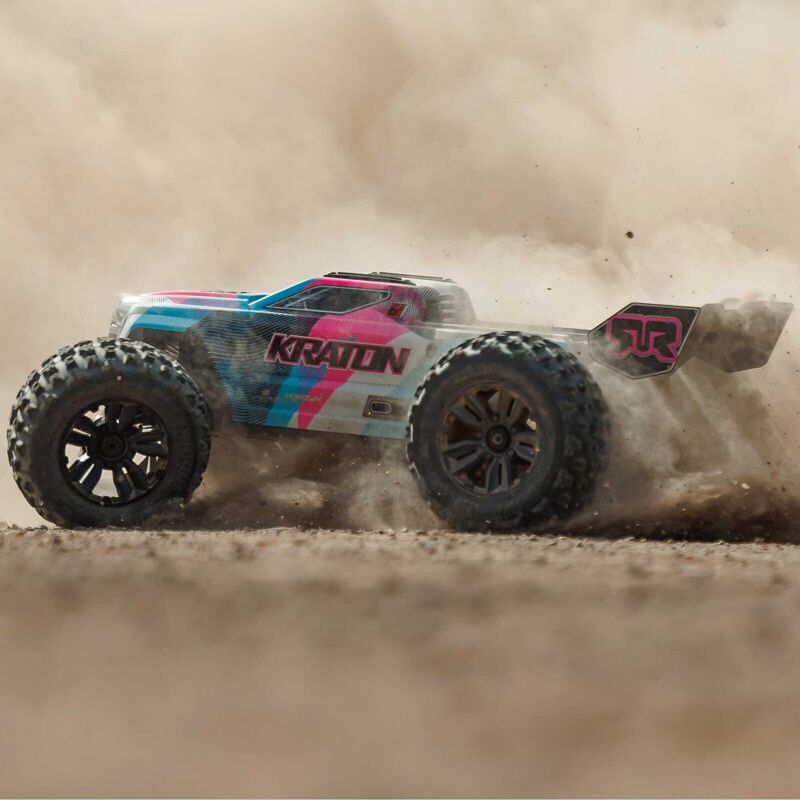 Arrma - 1/8 KRATON 6S V6 4X4 BLX Brushless Speed Monster Truck RTR, Blue/Pink